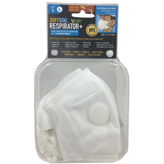 SoftSeal N-95 V-Fold+ Mask w/Valve (Silicone Seal) - Oklahoma City, OK ...
